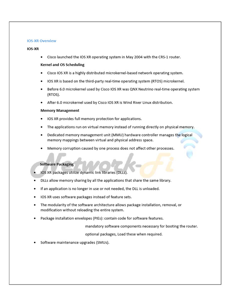 Cisco IOS XR Operating System Overview | PDF