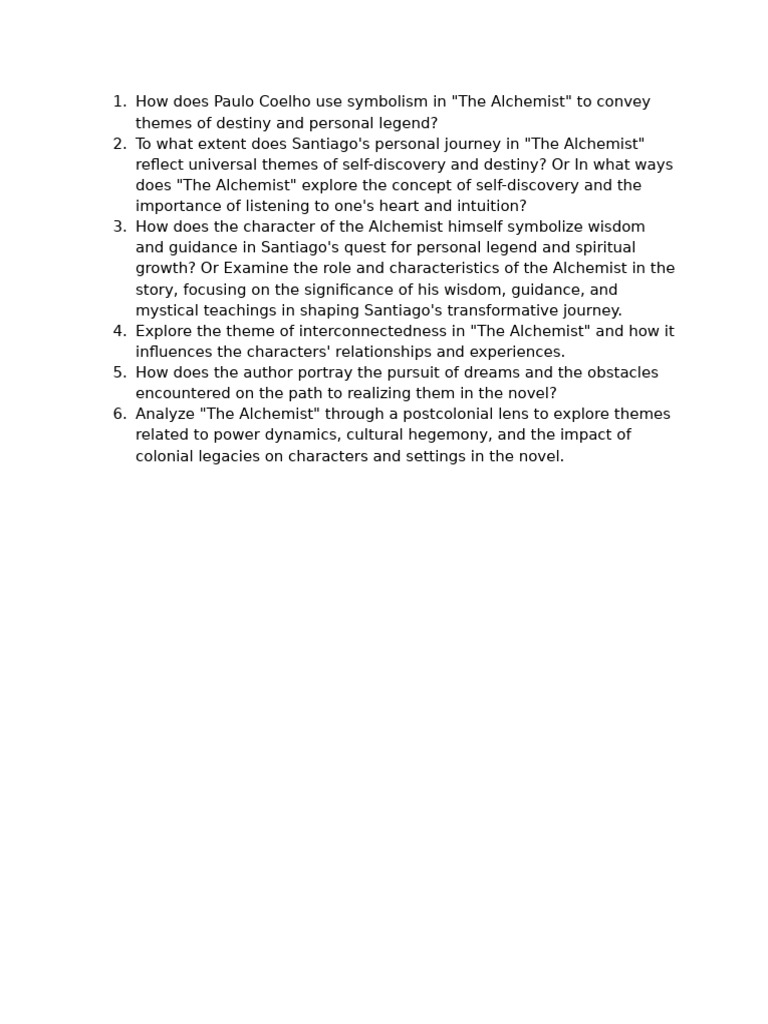 Symbolism and Themes in "The Alchemist" | PDF