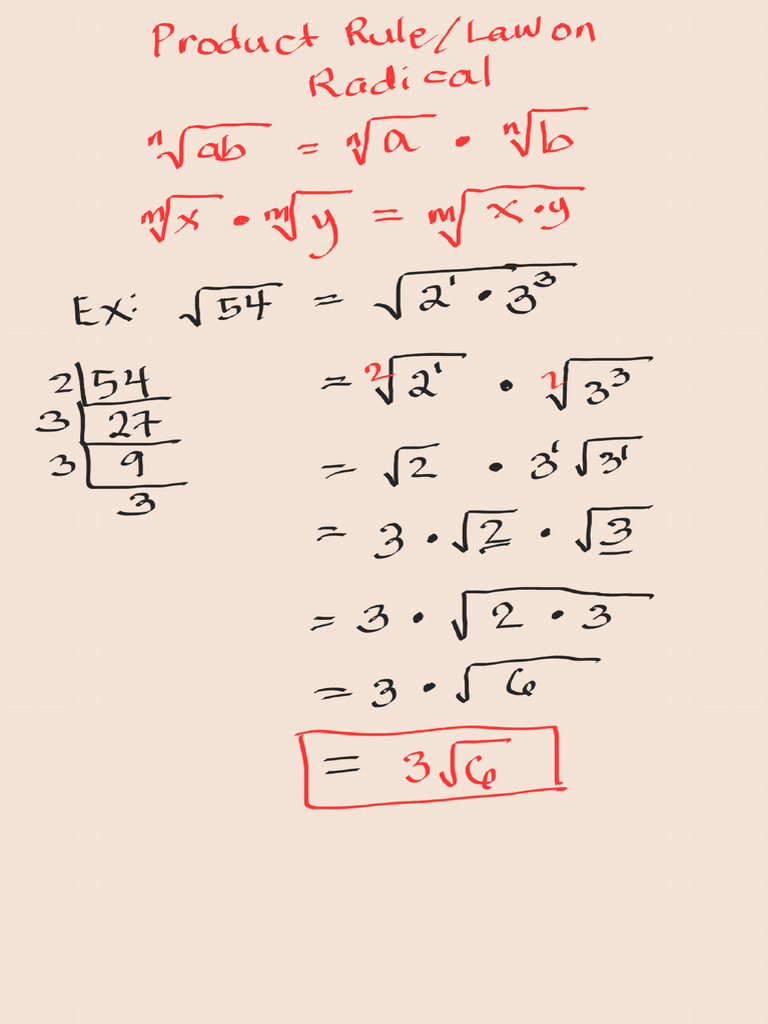 Product RuleLaw On Radicals | PDF