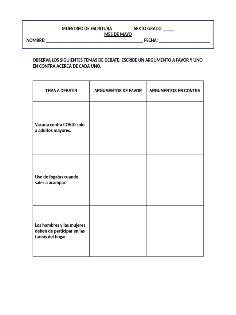 Muestreo Escritura Mayo | PDF