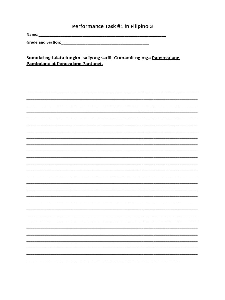 Performance Task # 1 Filipino | PDF