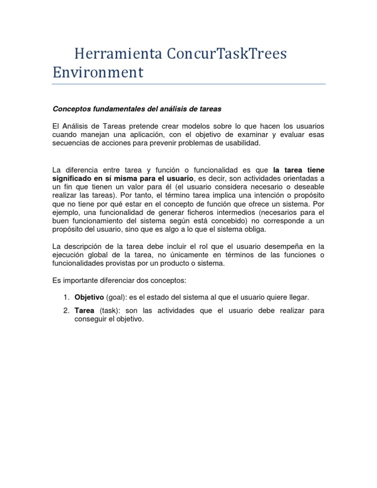 Herramienta Concur Task Trees Environment | PDF | Informática | Áreas ...