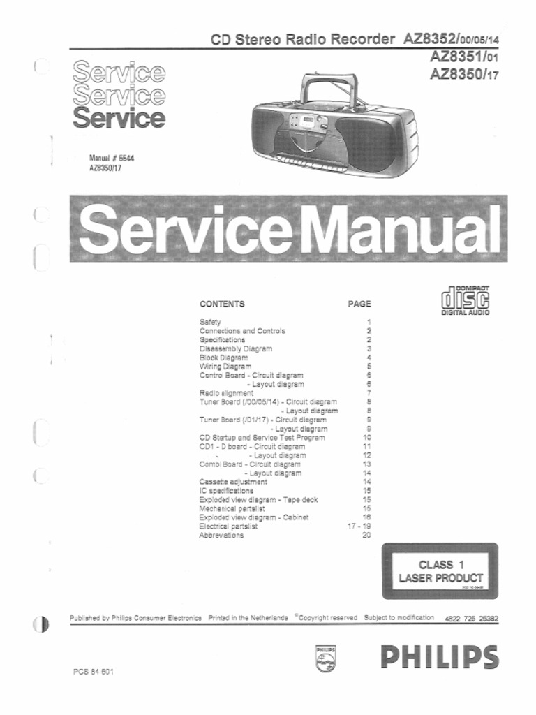 Philips Az8350 Az8351 Az8352 SM | PDF