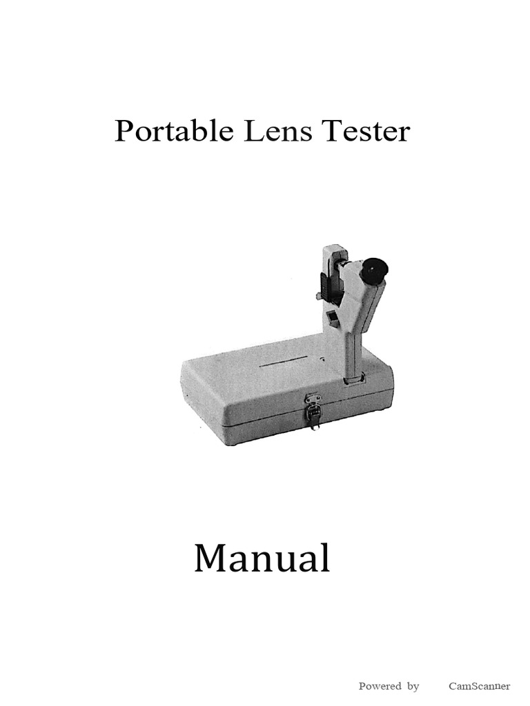 Portable Lens Tester Manual | PDF | Electrodynamics | Components