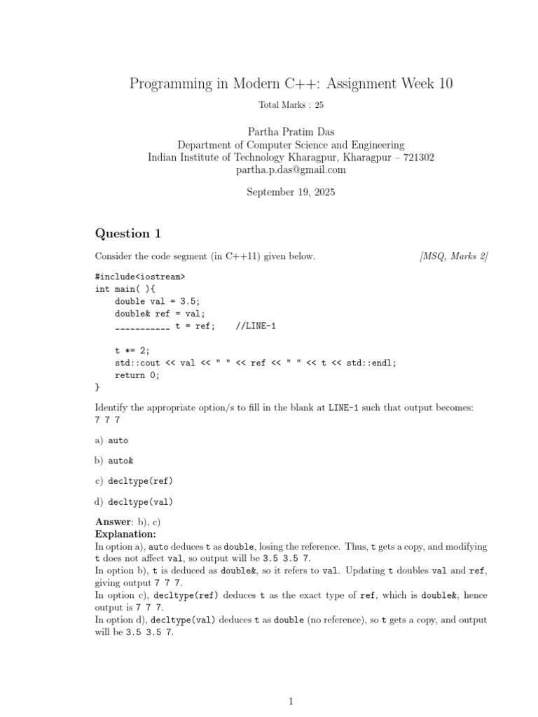 Week 10 Assignment Solution | PDF | Computing | Computer Programming