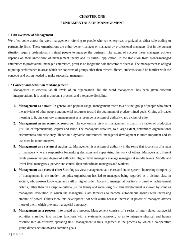 Fundamentals of Management Overview | PDF | Knowledge | Goal