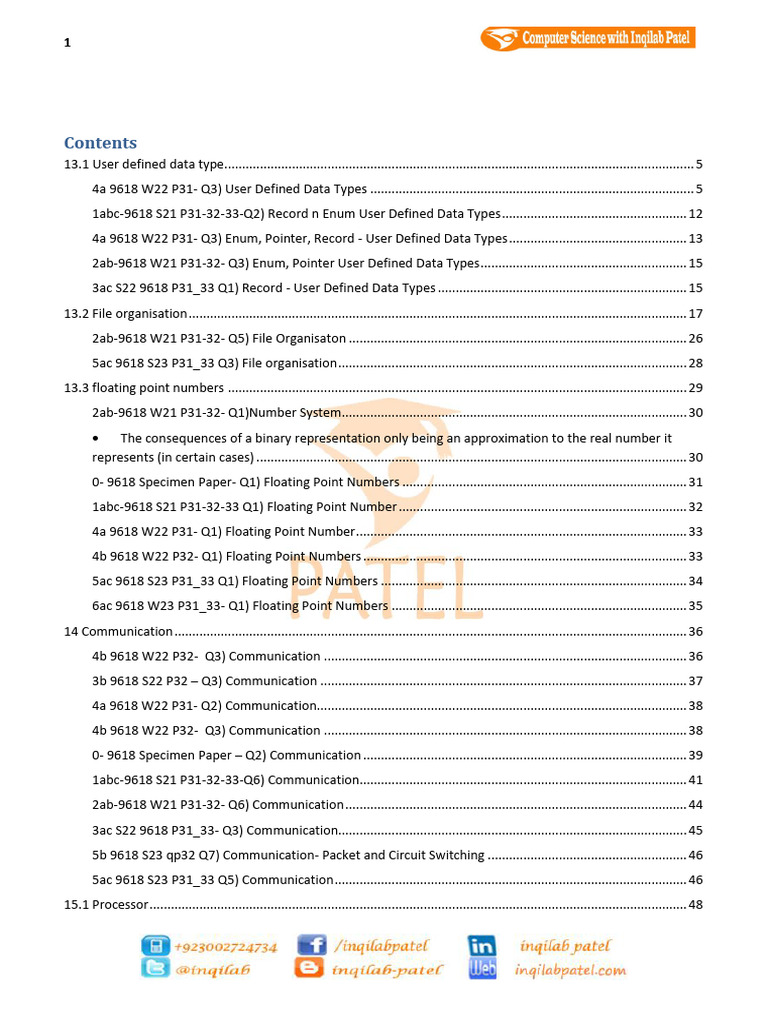 A2 P3 Quick Revision | PDF | Pointer (Computer Programming) | Data Type