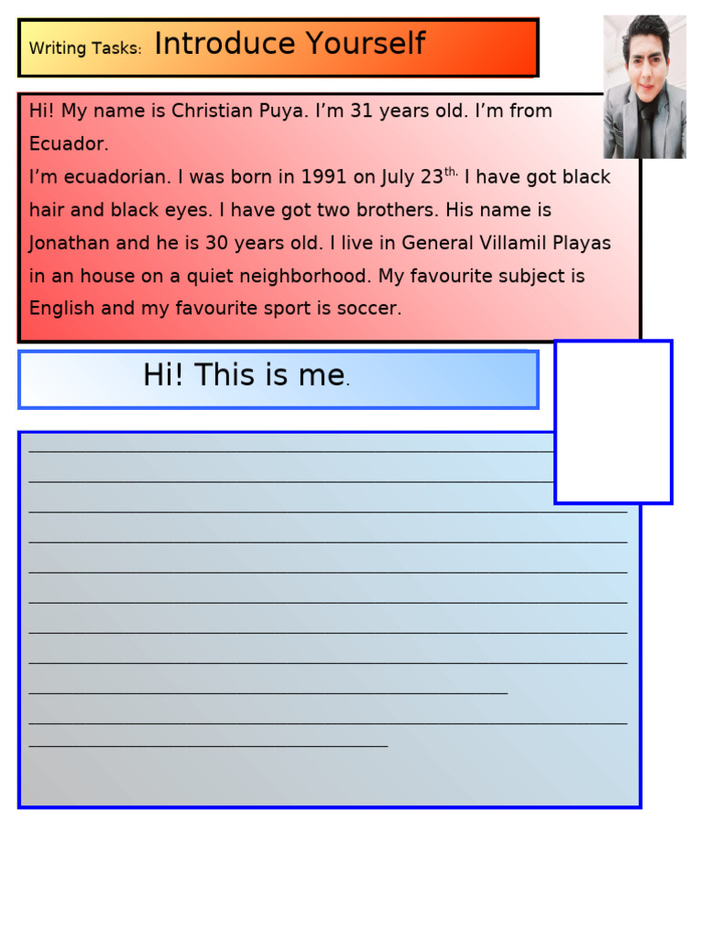 Creative Writing Introduce Yourself 1 A1 | PDF