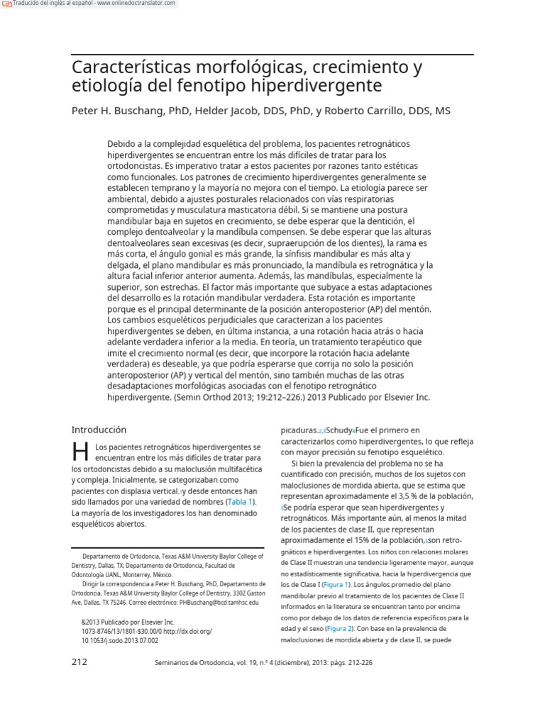 Fenotipo Hiperdivergente: Crecimiento y Etiología | PDF | Ortodoncia