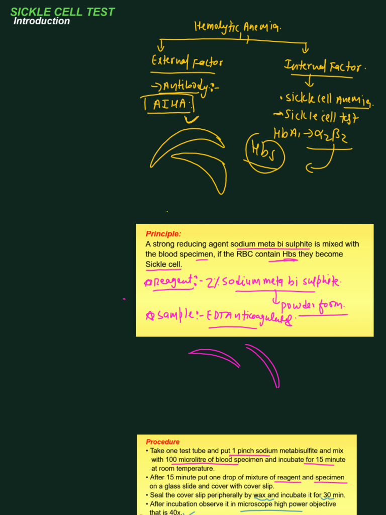 Lecture #40 Sickle Cell Test & AIHA | PDF