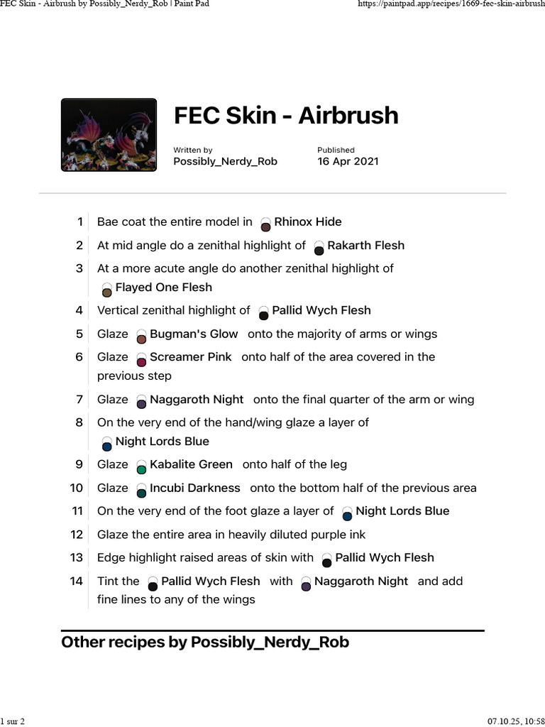 FEC Skin Airbrush Technique Guide | PDF | Plastic Arts