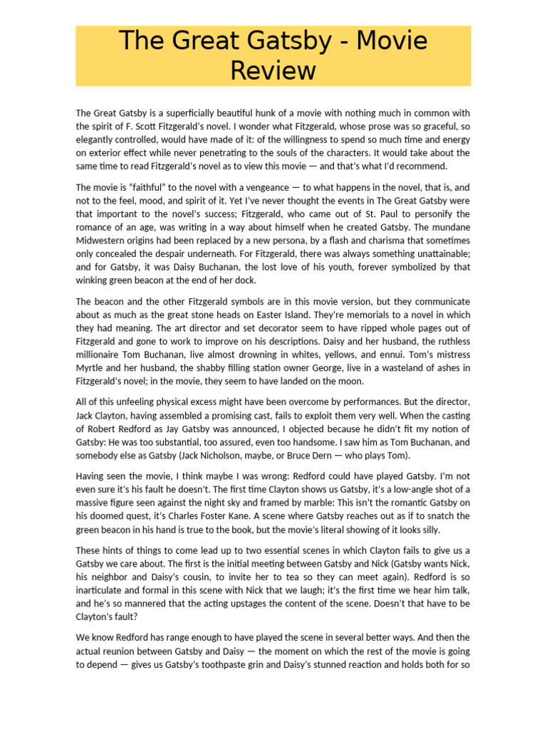 The Great Gatsby | PDF | The Great Gatsby