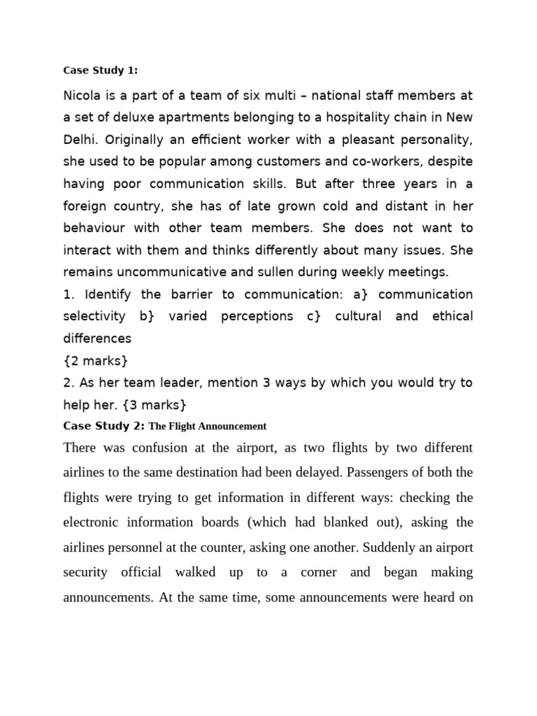 Communication Barriers in Case Studies | PDF