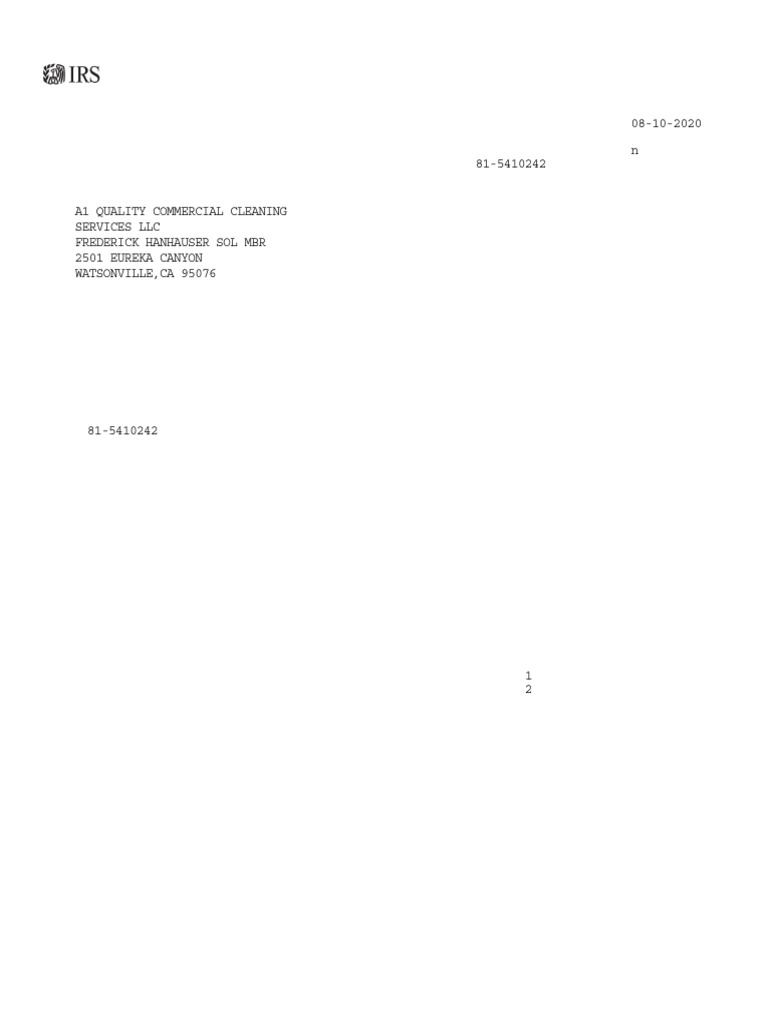 Ein A1 Quali Ty | PDF | Irs Tax Forms | Internal Revenue Service