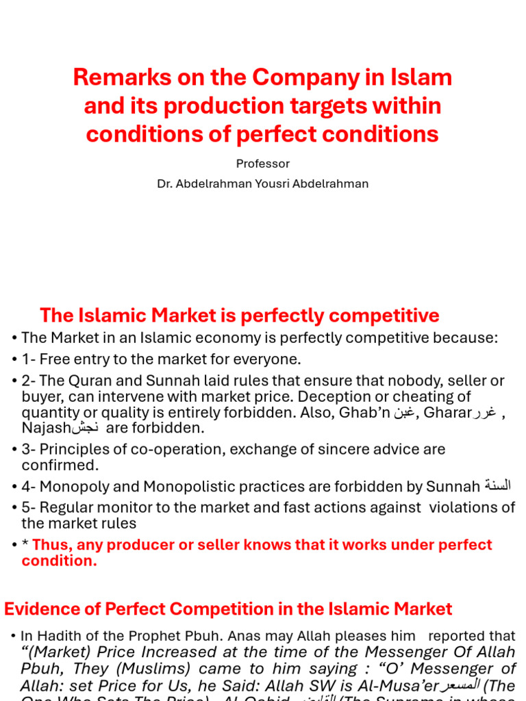 3 - Production and Producer Target in Islam | PDF | Partnership ...