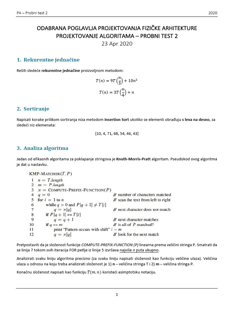 Probni Test 2 | PDF