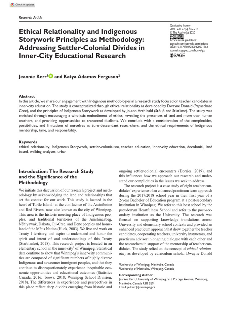 ethical relationality and storywork | PDF | Epistemology | Methodology
