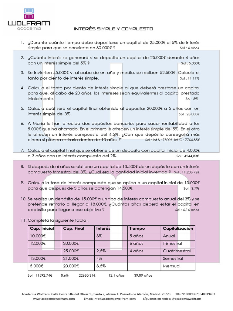 Cálculos de Interés Simple y Compuesto | PDF | Interés | Interés compuesto