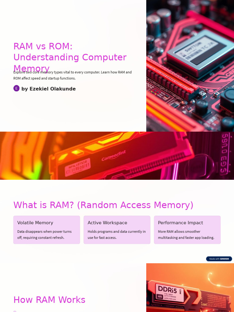 RAM Vs ROM Understanding Computer Memory | PDF | Read Only Memory ...
