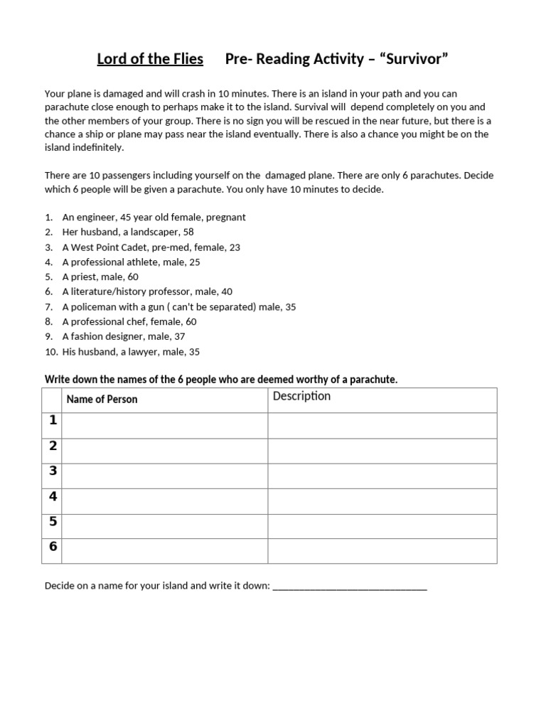 Survival Decision-Making Activity Guide | PDF | Chess Theory | Chess