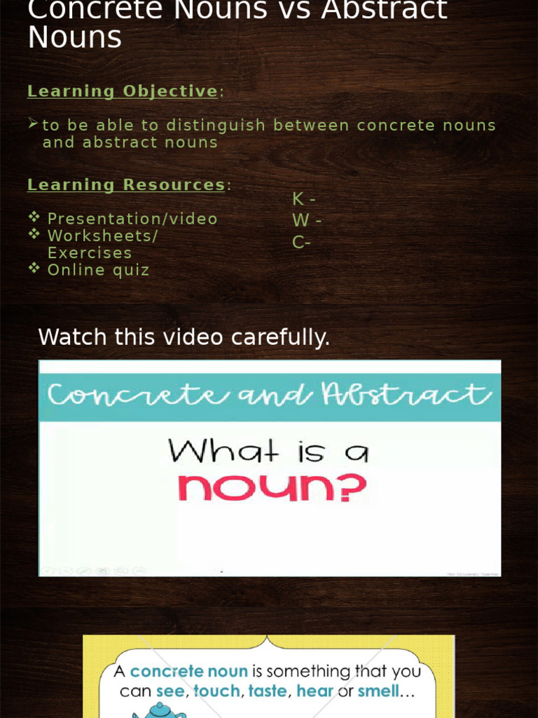 Concrete vs Abstract Nouns Explained | PDF