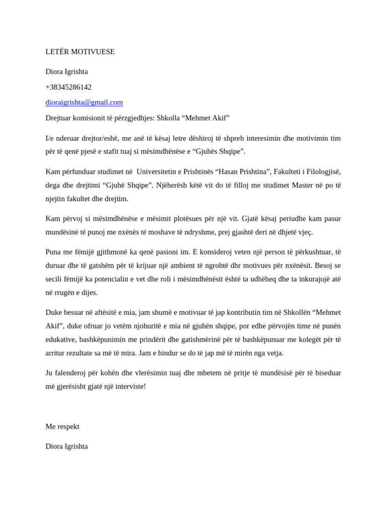 Leter Motivuese | PDF
