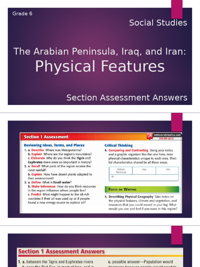 The Arabian Peninsula Physical Geography Section Assessment Answers | PDF