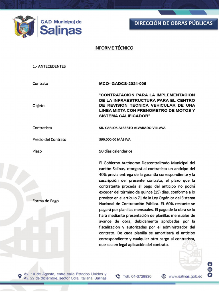 Informe Técnico Planilla # 3 REVISION VEHICULAR-signed | PDF | Póliza de seguros