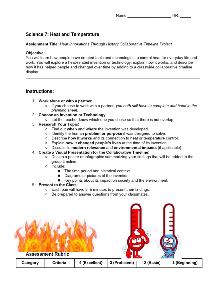 Science 7 - Heat Innovations Through History Collaborative Timeline ...