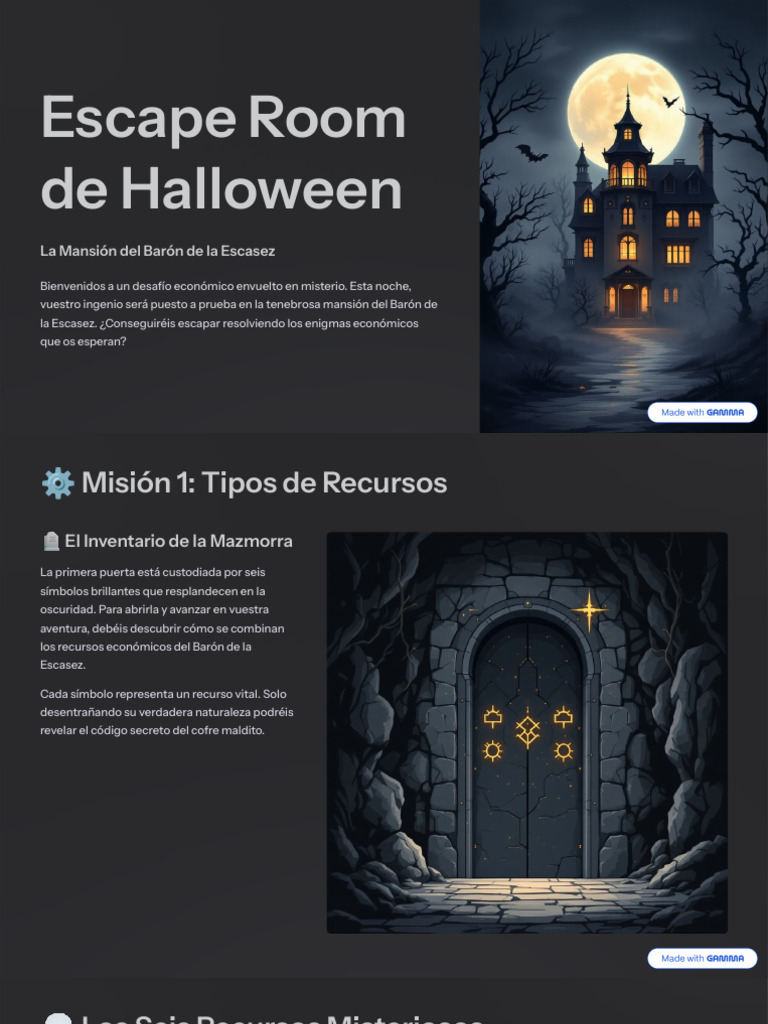 Escape Room Económico: La Mansión del Barón | PDF