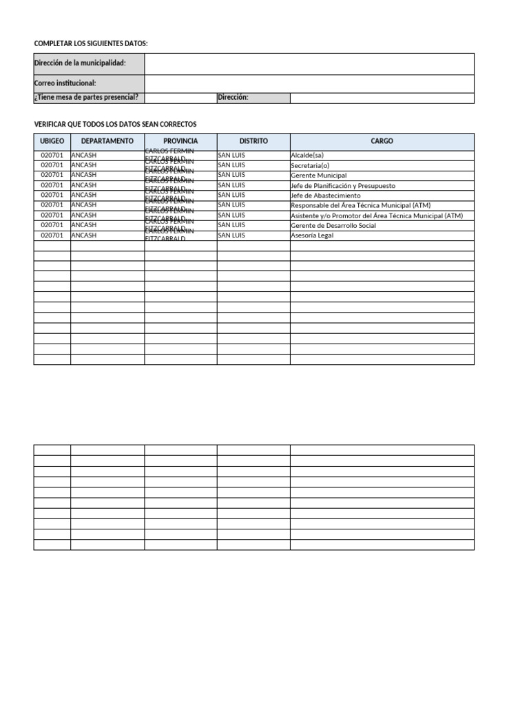 Formato para Directorio Actualizado GL 2024 | PDF