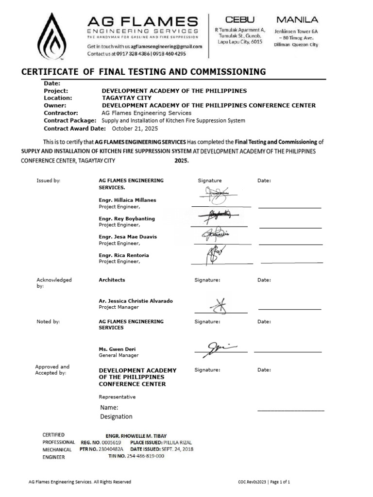 A - 4. Final Testing and Commissioning - Kfss | PDF