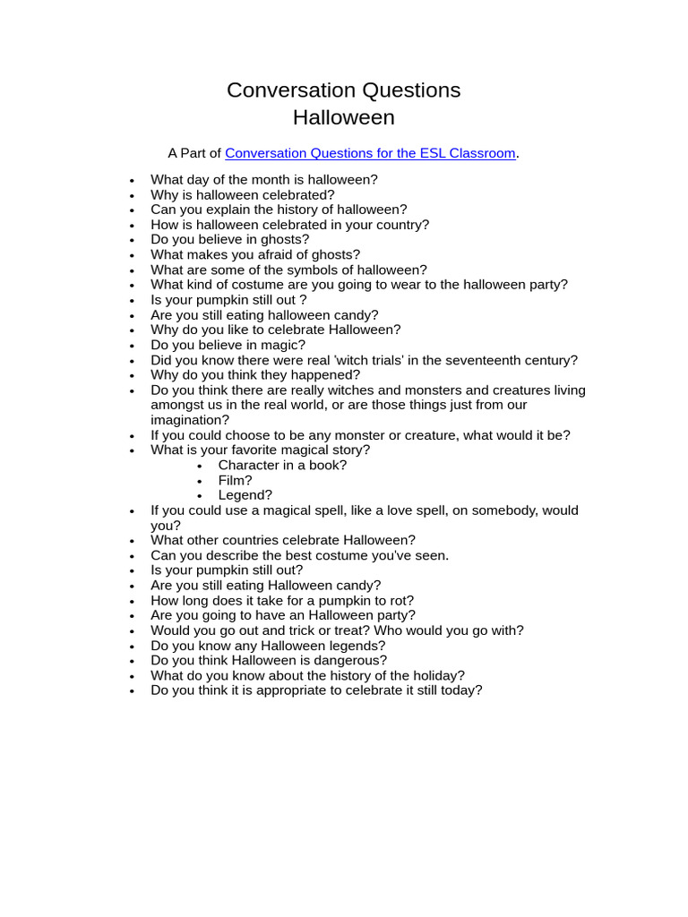 Halloween Conversation | PDF