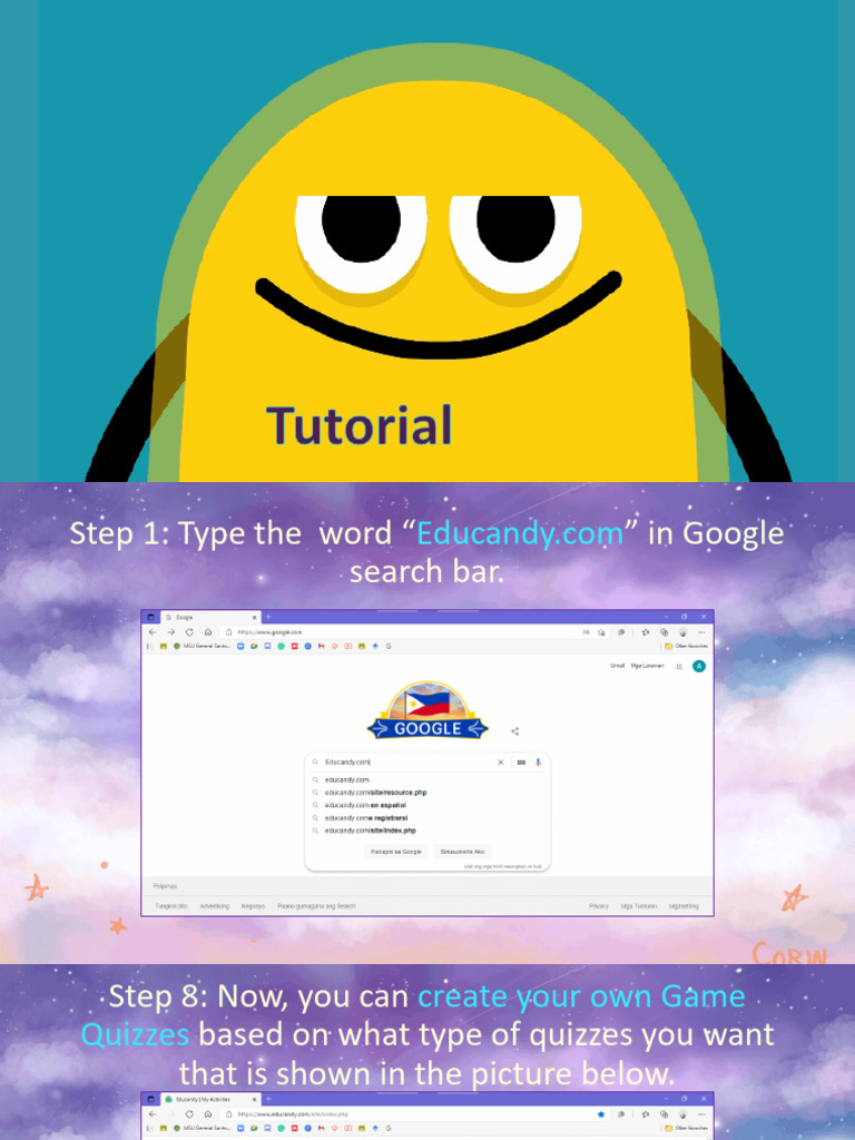 Create Quizzes on Educandy.com Guide | PDF
