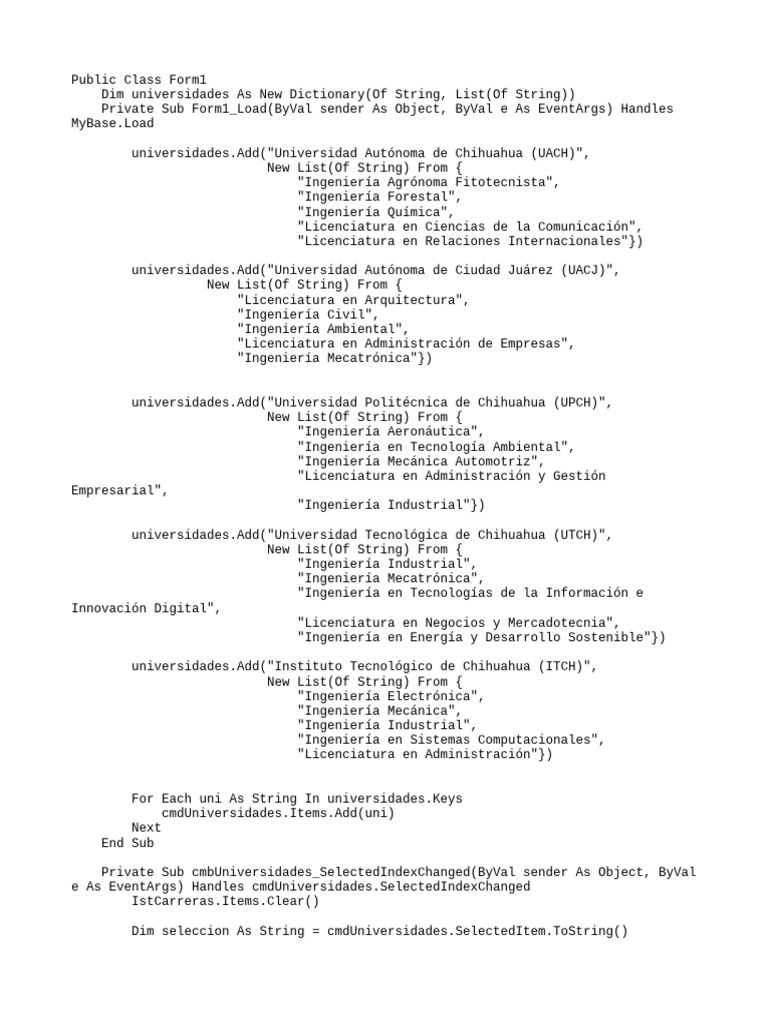 Combox y Listbox Variables | PDF | Ingeniería