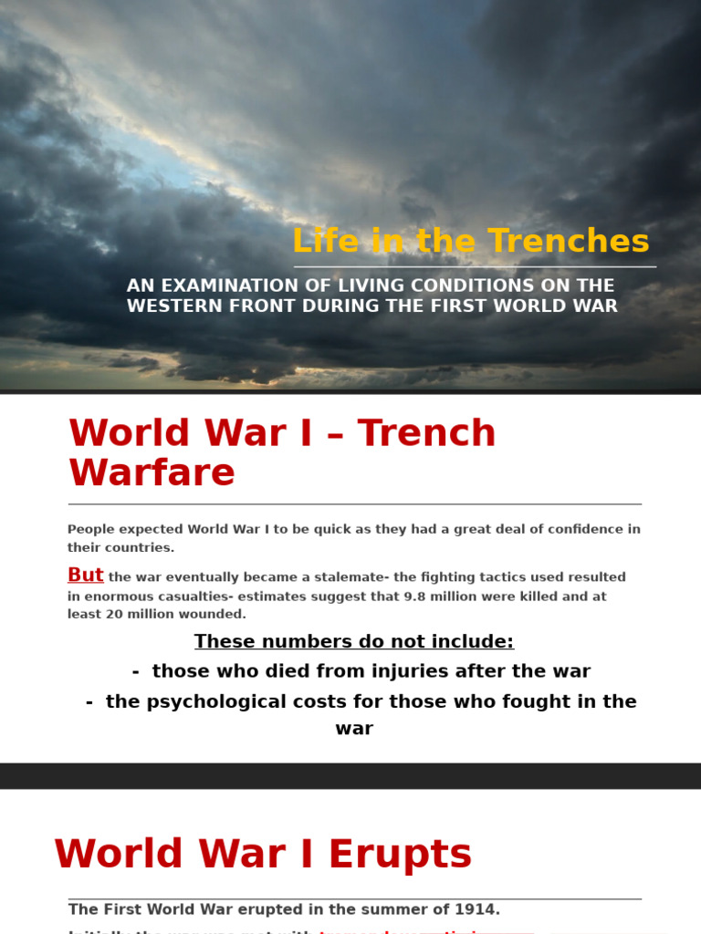 Living Conditions in WWI Trenches | PDF | Trench Warfare | Western ...
