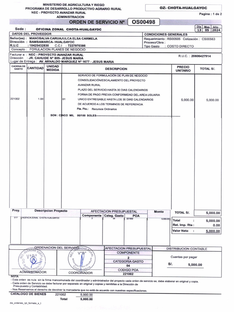CV Elsa Manosalva Caruajulca 3 | PDF | Presupuesto | Contabilidad