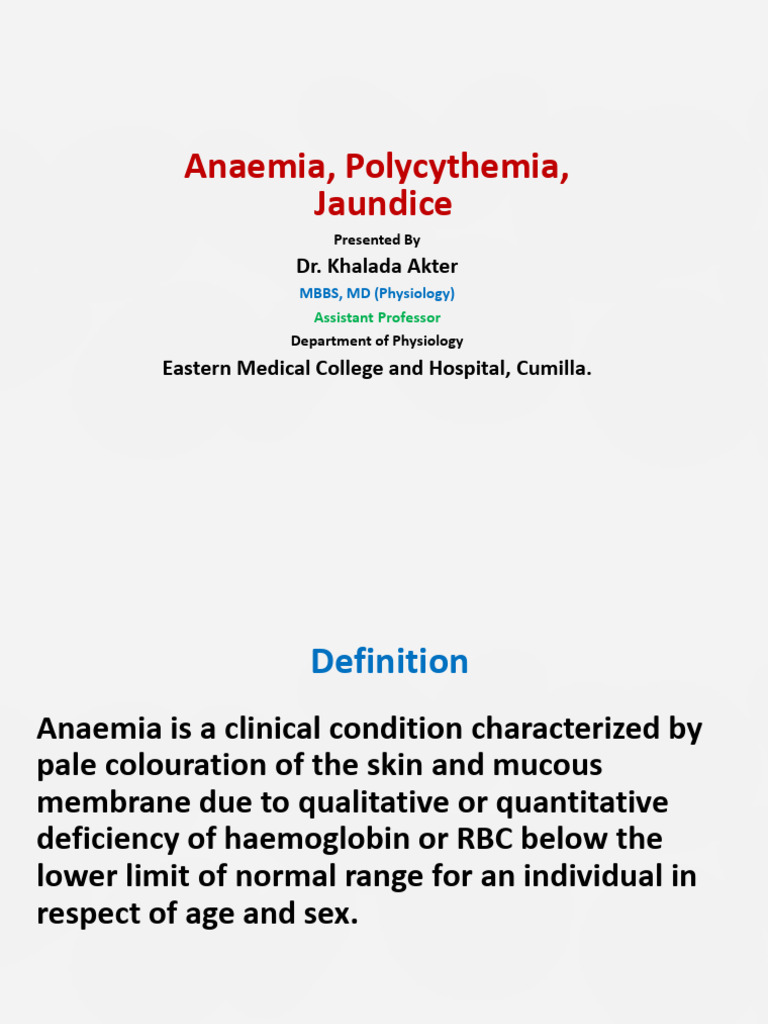 Anemia Polycythemia Jaundice | PDF | Anemia | Medical Specialties