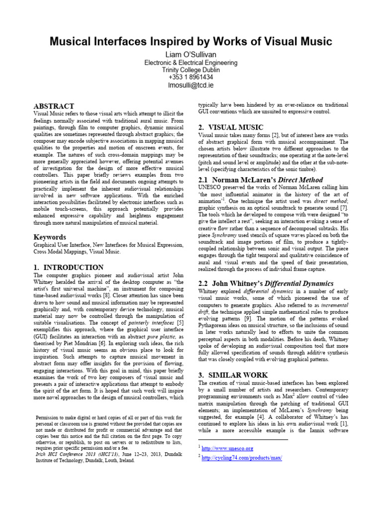 Musical Interfaces Inspired by Works of | PDF | Graphical User ...