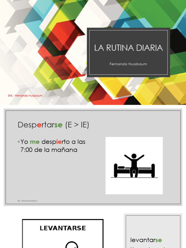 La Rutina Diaria-Verbos Vocabulario | PDF