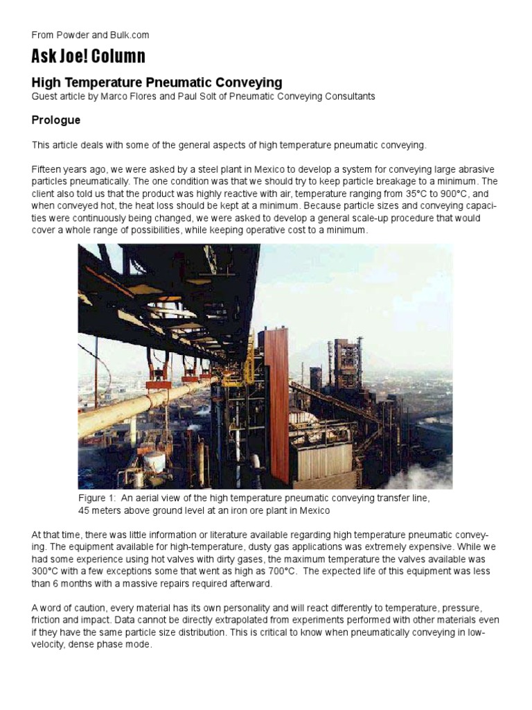 High Temperature Pneumatic Conveying | PDF | Thermal Expansion | Gases
