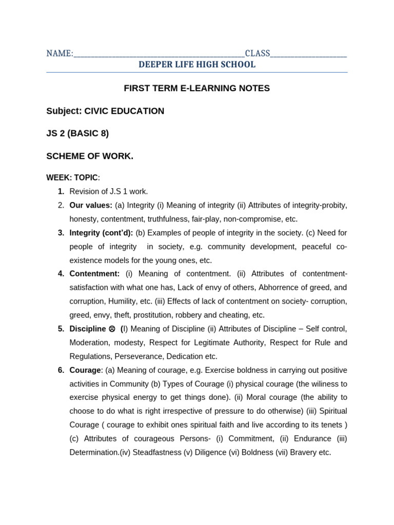 Attributes of Contentment in Civic Education | PDF | Courage | Contentment