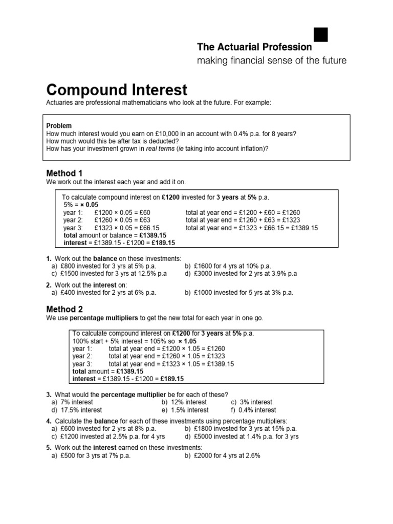 Understanding Compound Interest Calculations | PDF | Interest | Taxes