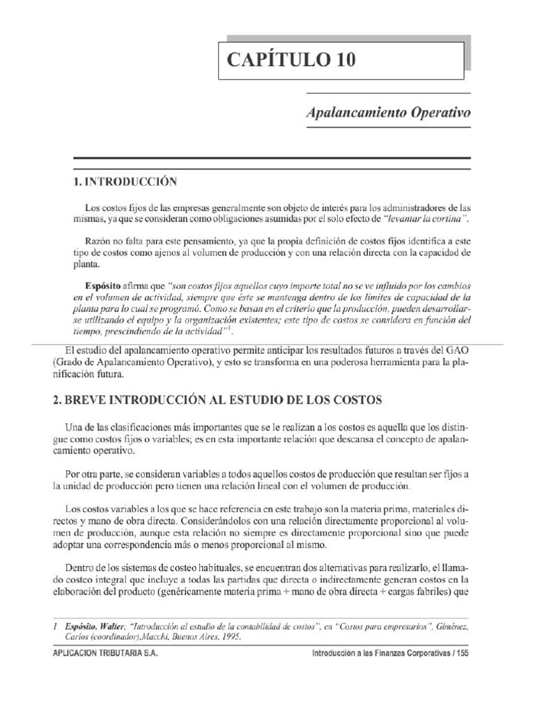 Punto de Equilibrio - Apalancamiento (Introducción A Las Finanzas ...