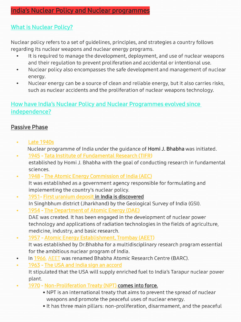 India's Nuclear Policy 250107 125601 | PDF
