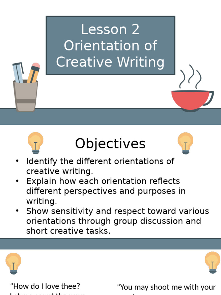 Understanding Creative Writing Orientations | PDF | Poetry | Sonnets