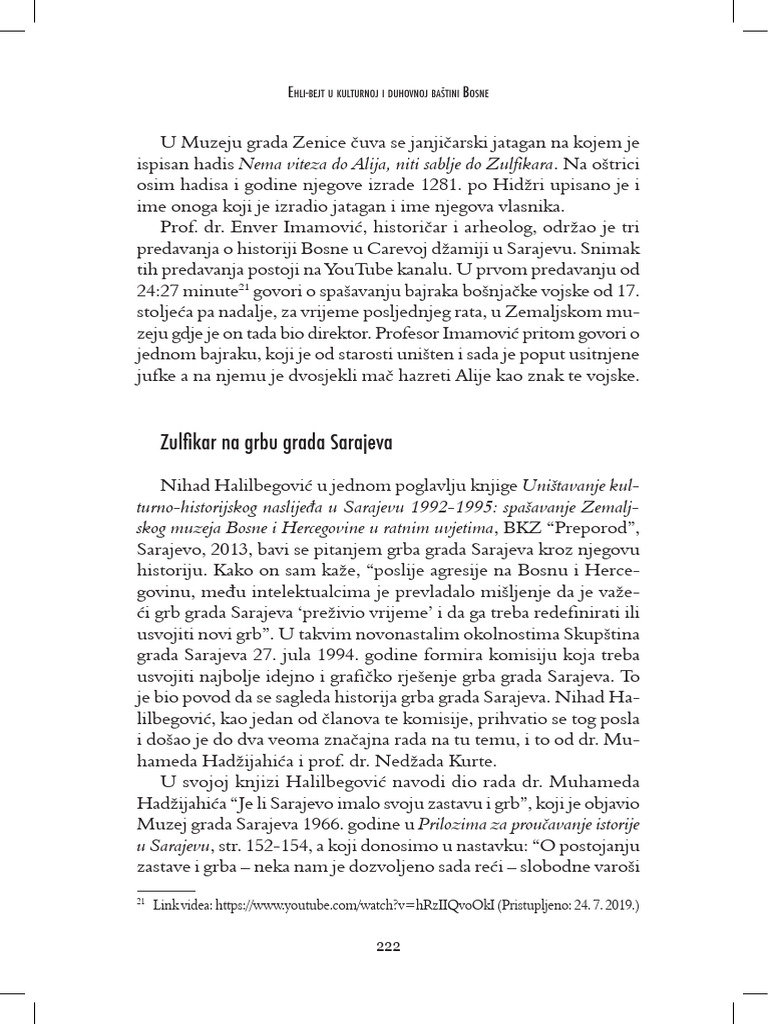 Zulfikar Kao GRB Grada Sarajeva | PDF