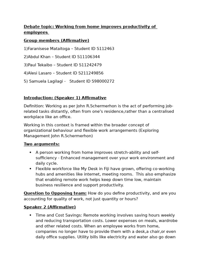MG101 Debate Introduction | PDF | Employee Retention | Business