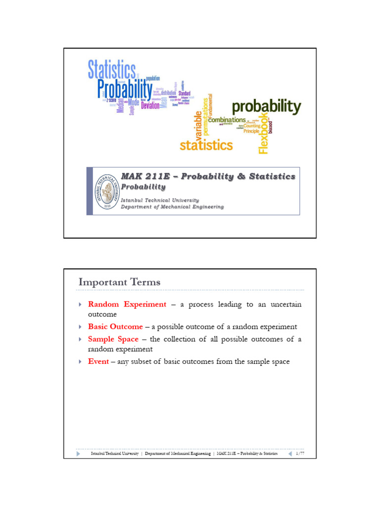 Probability & Statistics Overview | PDF | Random Variable | Probability ...