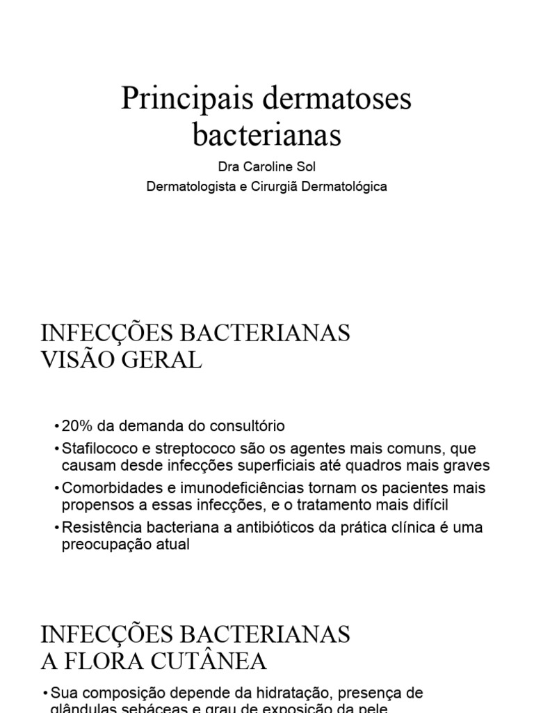 Dermatoses Bacterianas: Diagnóstico e Tratamento | PDF | Medicina ...